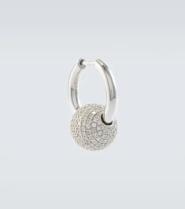 RAINBOW K 14kt White Single Earring With Diamonds