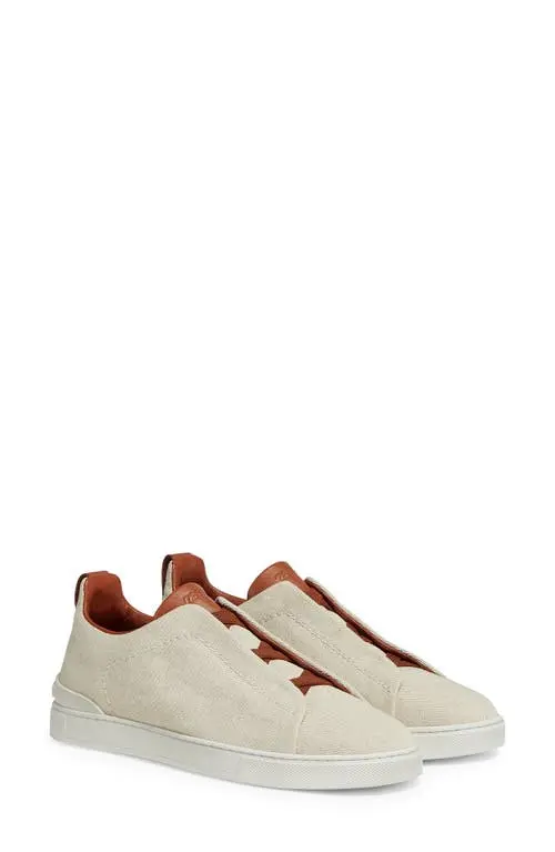 Zegna Triple Stitch Low Top Sneakers - Sand
