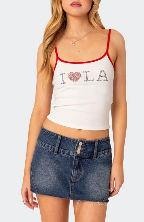 EDIKTED La Lover Rhinestone Camisole - White