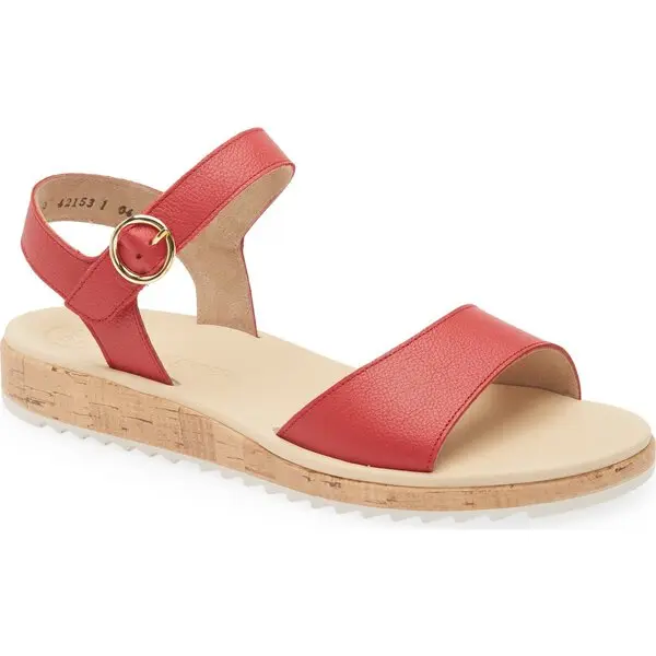 Paul Green Tippi Ankle Strap Platform Wedge Sandal - Salsa Leather
