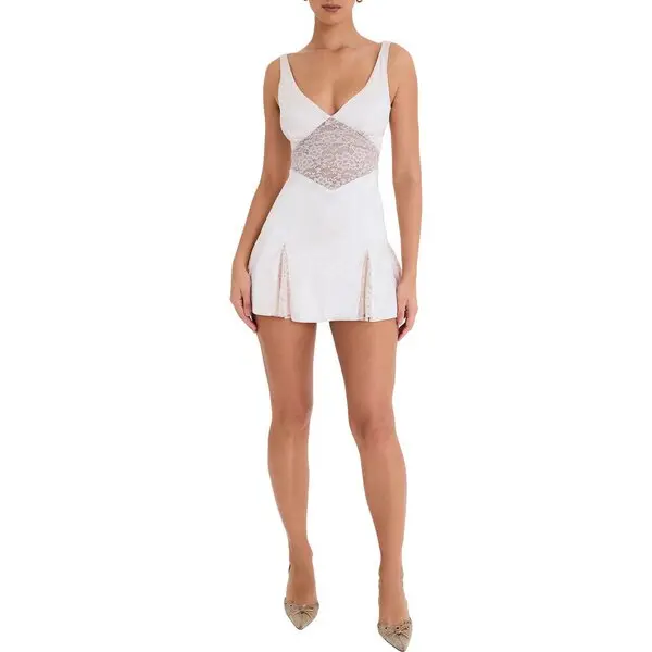 MISTRESS ROCKS Damask & Lace Cocktail Minidress