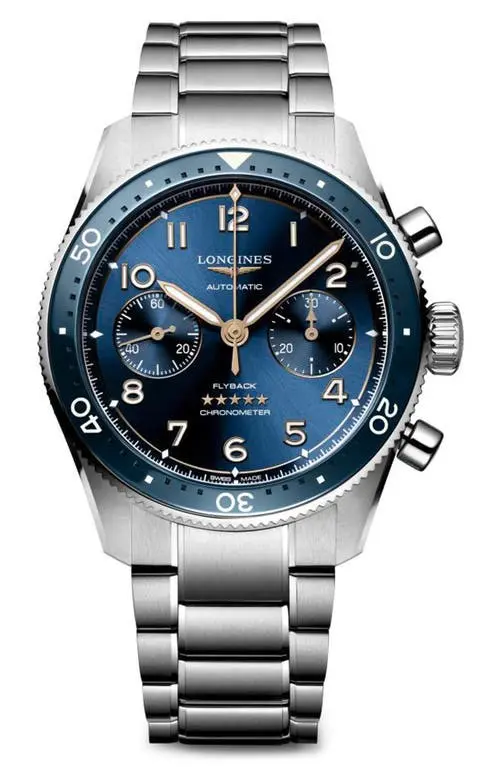 LONGINES Spirit Flyback Chronograph Bracelet Watch - Blue