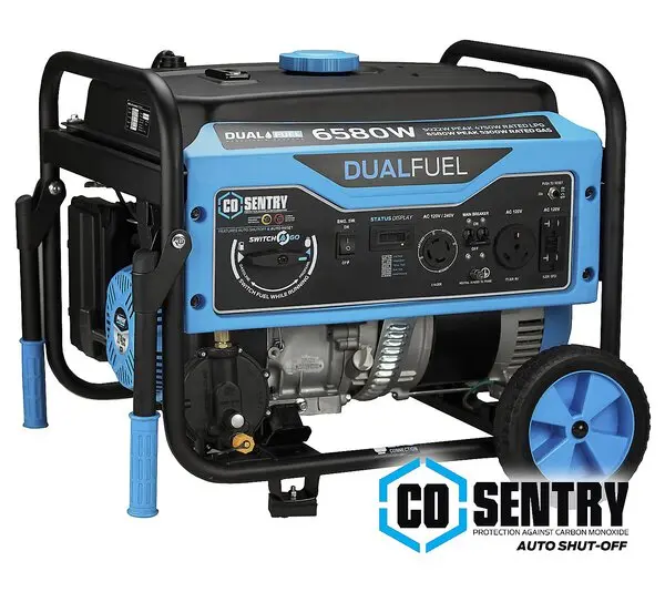 PULSAR 6,580 Watt Dual Fuel Generator With Co S Entry
