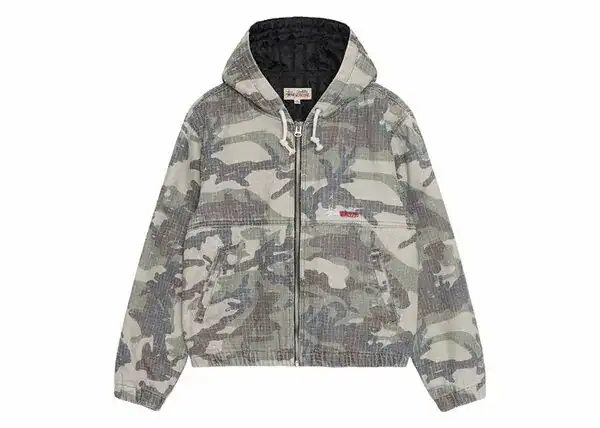 StüSsy Camo Canvas Work Jacket - Woodland Camo | Editorialist