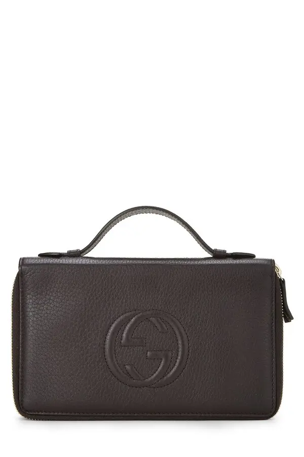 Gucci Leather Gg Soho Travel Organizer - Brown | Editorialist