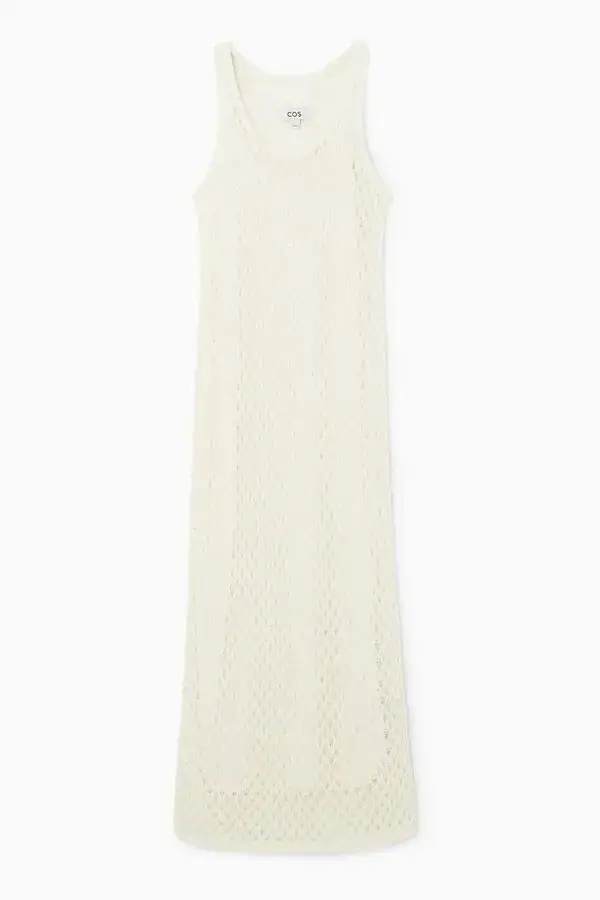 Cos Sleeveless Open-Knit Midi Dress In Beige - 70% Off | Editorialist