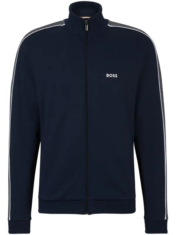 Hugo Boss Logo-print Zip-up Cardigan