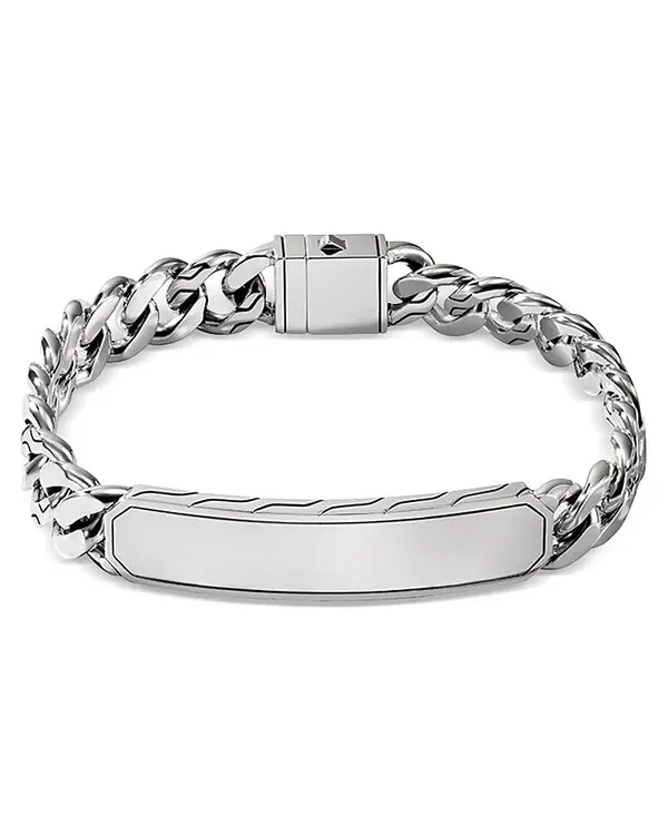 John Hardy Sterling Id Plate Curb Link Bracelet - Silver