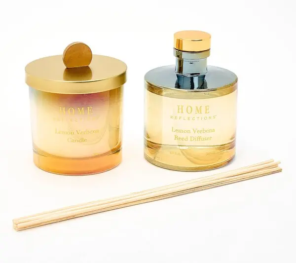 HOME REFLECTIONS Lemon Verbena Candle And Diffuser Set
