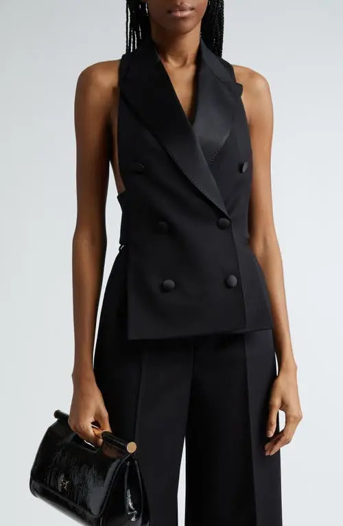 Dolce & Gabbana Double-breasted Gabardine Waistcoat - N0000 Nero