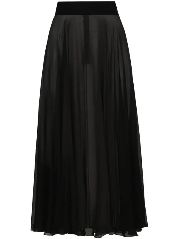Dolce & Gabbana High-waisted Silk Skirt - Black