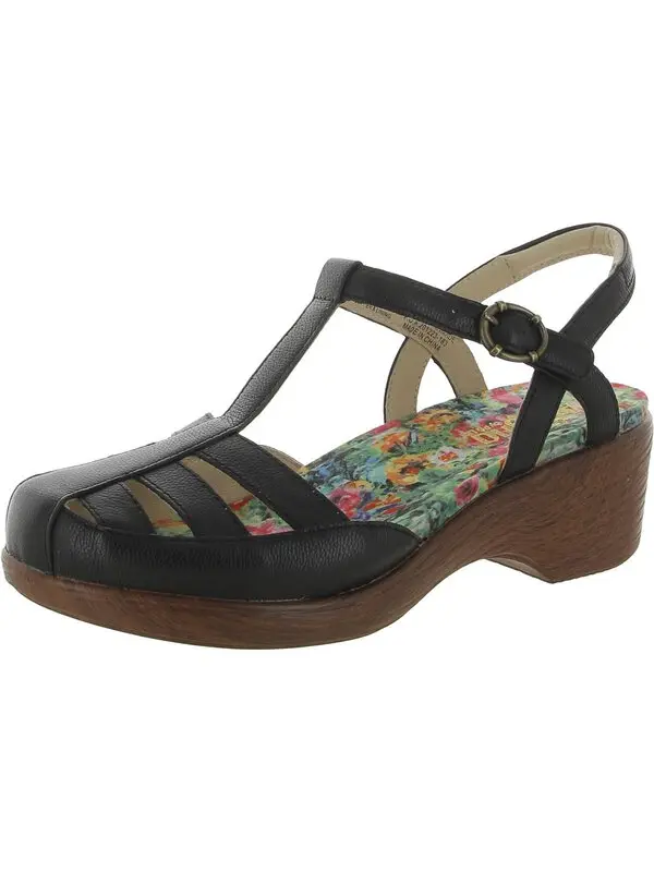 Buy ALEGRIA Summer Leather Closed Toe Wedge Sandals - Black At 31% Off ...
