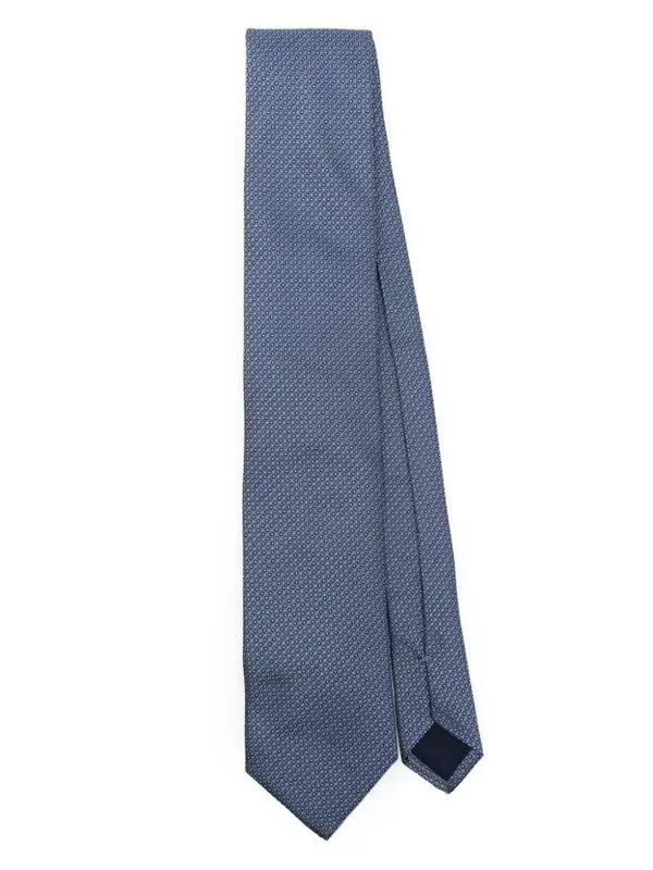 Corneliani Patterned Jacquard Silk Neck Tie - Blue