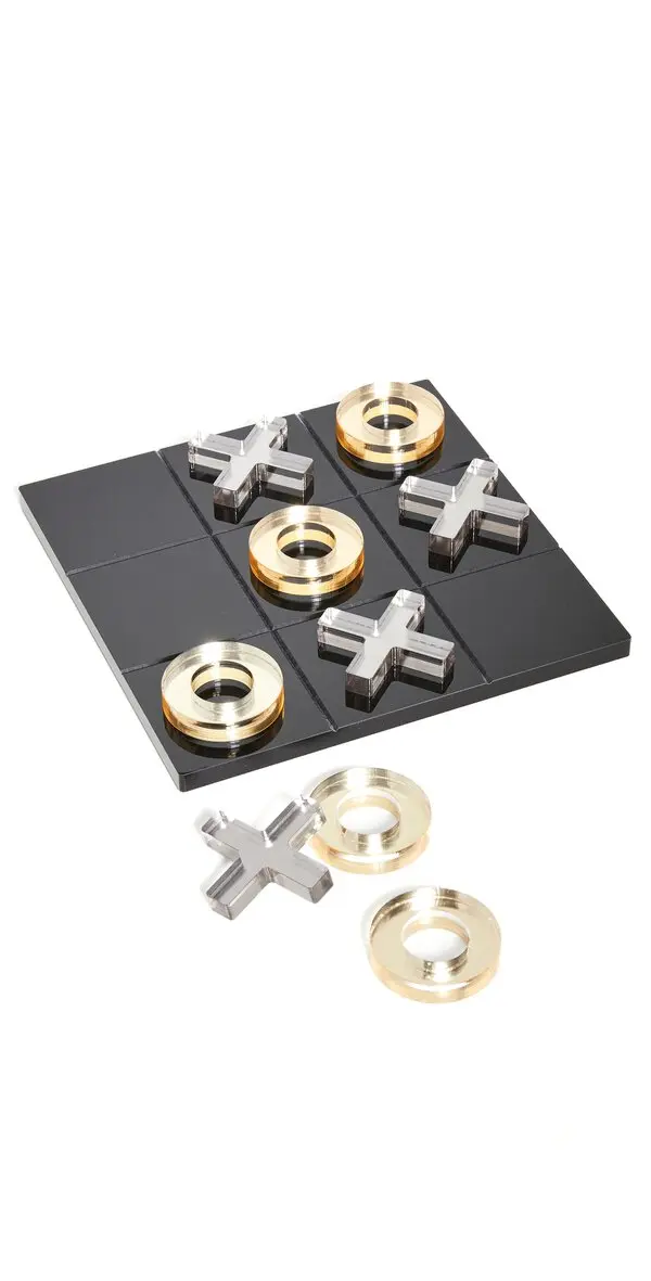 TIZO DESIGN Lucite Tic Tac Toe Set Black/gold