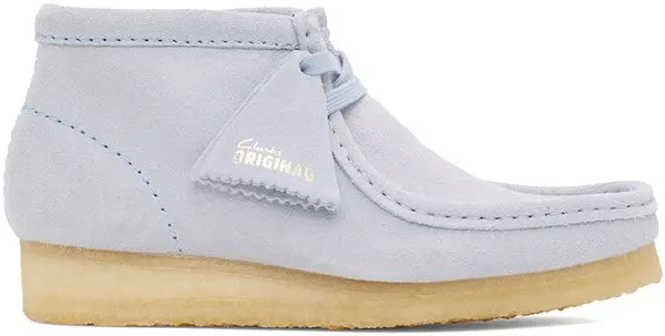 Clarks Blue Wallabee Desert Boots - Cloud Grey Suede | Editorialist