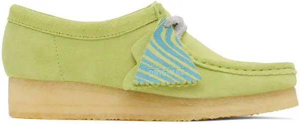 Clarks Green Wallabee Derbys - Pale Lime Suede | Editorialist