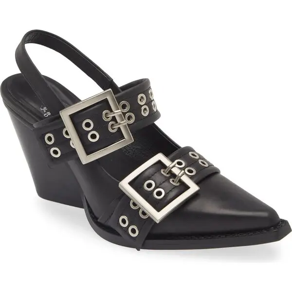 Jeffrey Campbell Carlie Slingback Pumps - Black Silver