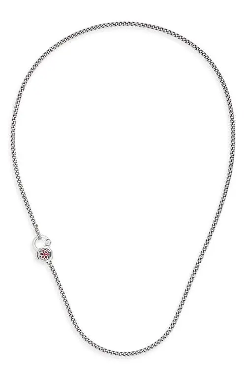 Good Art Hlywd Ruby Rosette Curb Chain Necklace