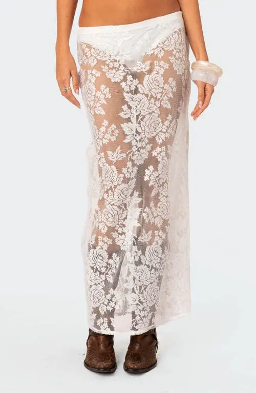 EDIKTED Bess Sheer Lace Cover-up Maxi Skirt