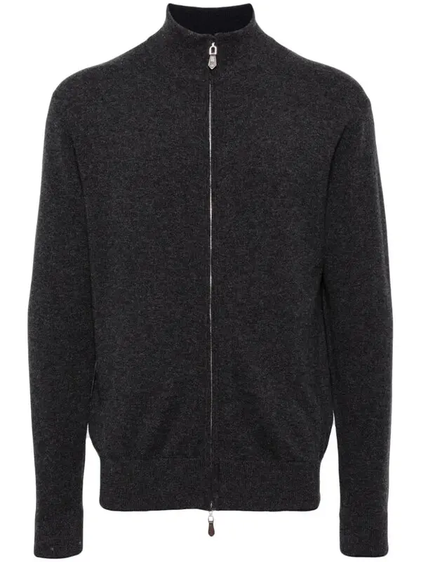 N.peal Knightsbridge Zip-front Cashmere Jumper - Grey