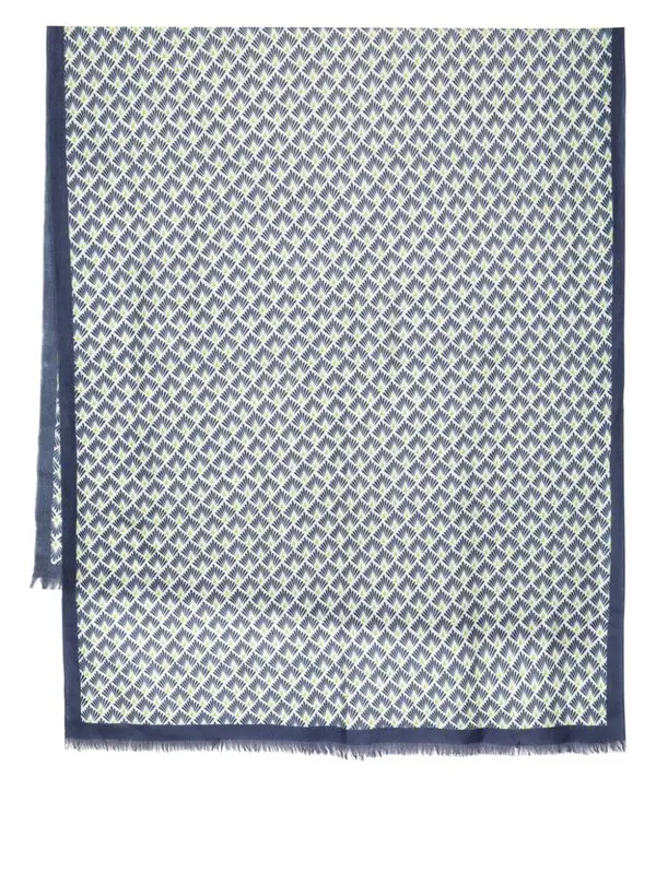 N.peal Tile-print Cashmere Scarf - Blue
