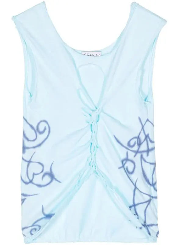 Collina Strada Twist-front Organic-cotton Top