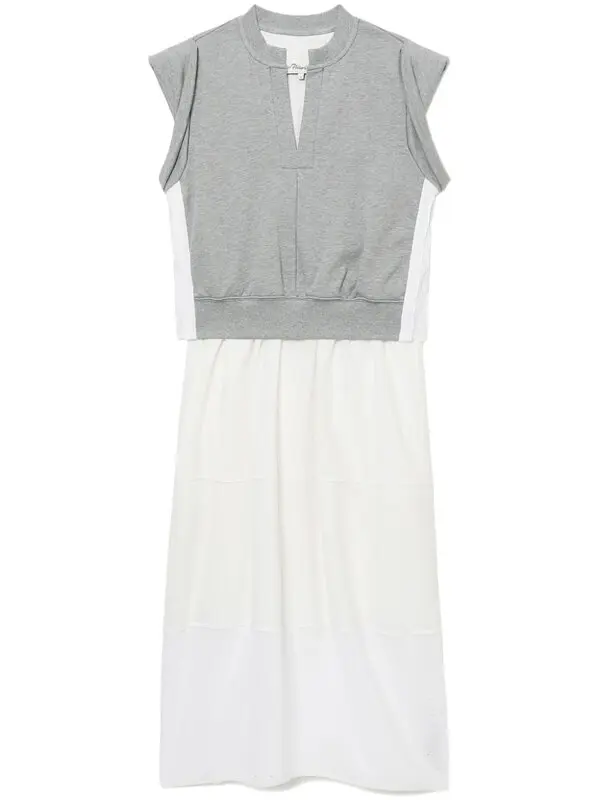 3.1 Phillip Lim Layered Jersey-panel Midi Dress - White