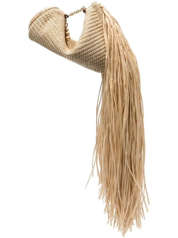 Cult Gaia Viera Raffia Clutch