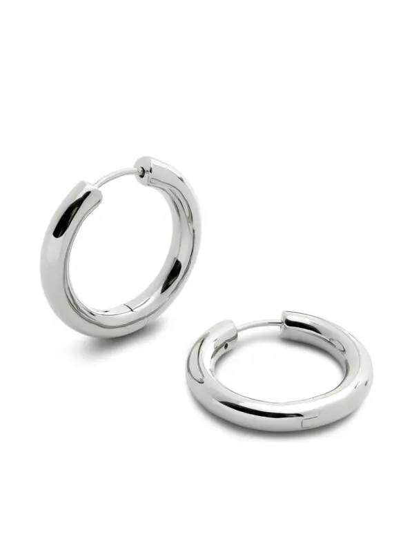 Monica Vinader Medium Essentials Click Tube Hoop Earrings - Silver