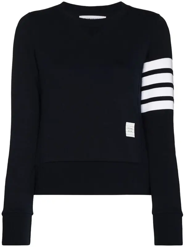 Thom Browne Striped Cotton Sweatshirt - Blue