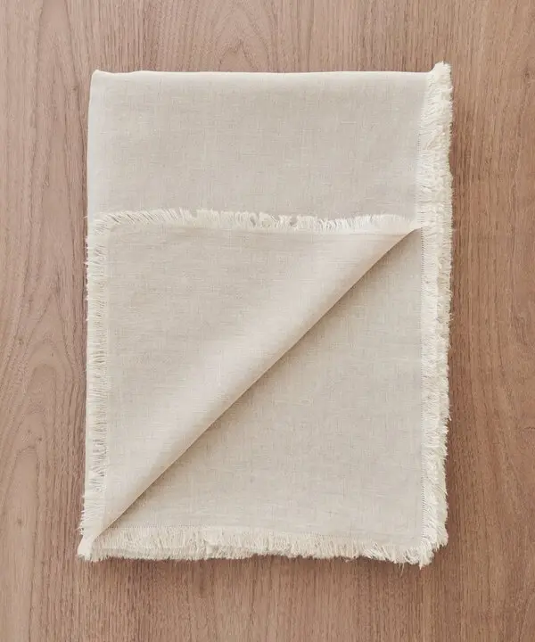 Jenni Kayne Frayed Linen Tablecloth - Tan