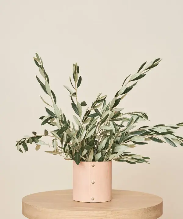 Jenni Kayne Small Leather Rivet Vase - Tan