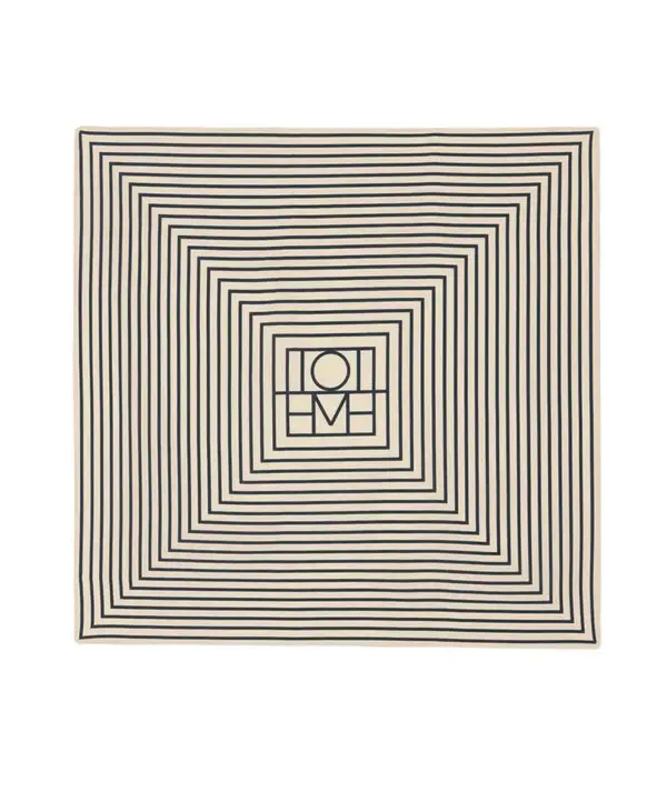 TOTÊME Striped Silk Crepe De Chine Scarf - Cream