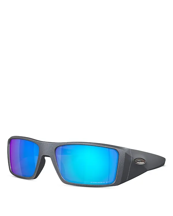 Oakley Heliostat Rectangular 61mm Sunglasses - Black/blue Polarized Gradient