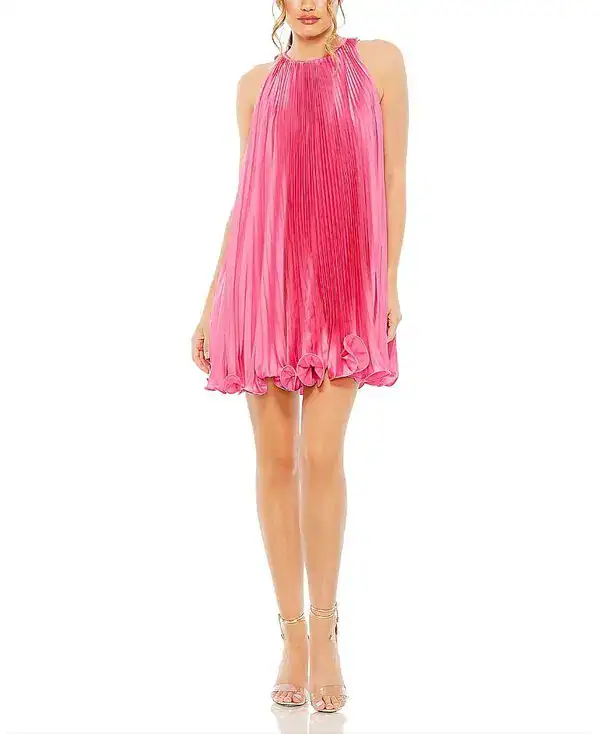 pearl halter shift dress Miss Circle Women's Ori White Halter Neck Crystal Pearl Mini Dress main image 0