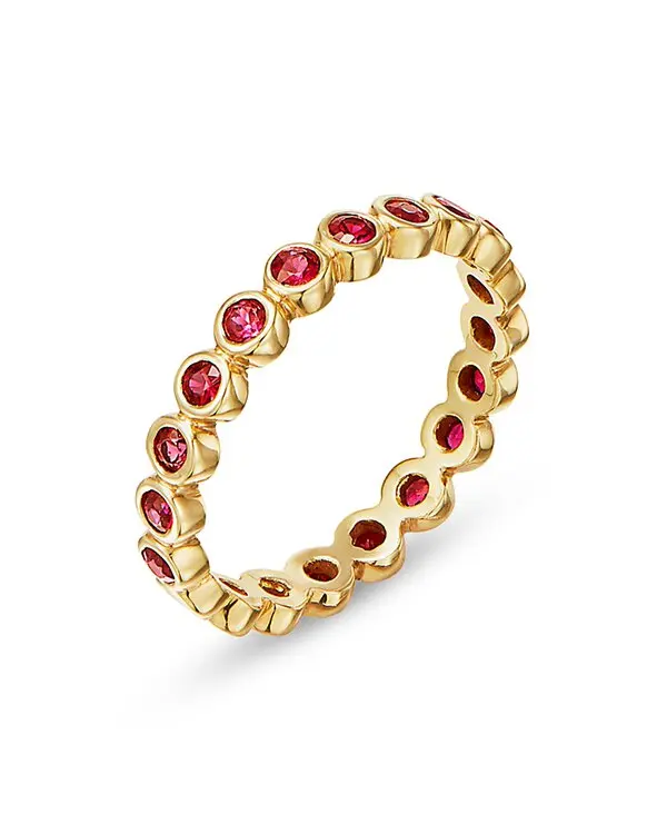 Temple St. Clair 18k Yellow Gold Classic Ruby Eternity Band - Red/gold ...