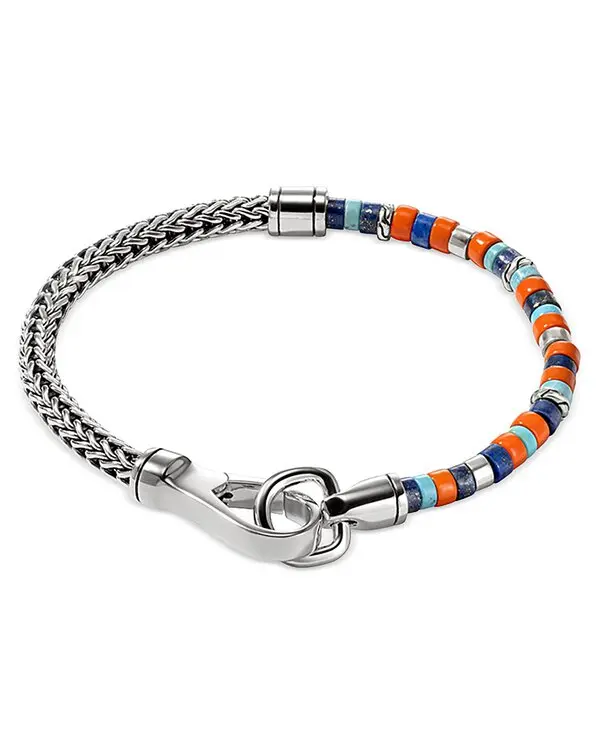 John Hardy Sterling Silver Heishi Gemstone Chain Bracelet - Multi/silver