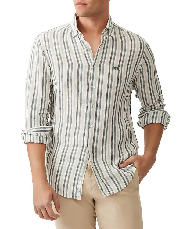 Rodd & Gunn Gimmerburn Slim Fit Linen Shirt - Leaf