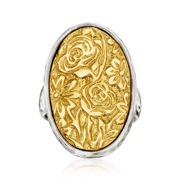 Buy ROSS-SIMONS Twotone Sterling Silver Floral Ring - Gold At 24% Off ...