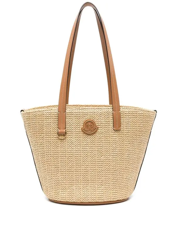 Moncler Small Hubba Raffia Tote Bag