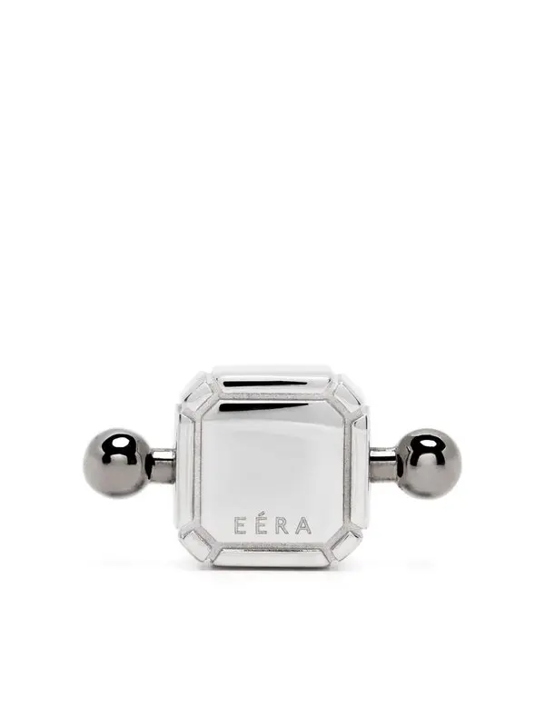 EERA 18k White Gold Square Post Earring