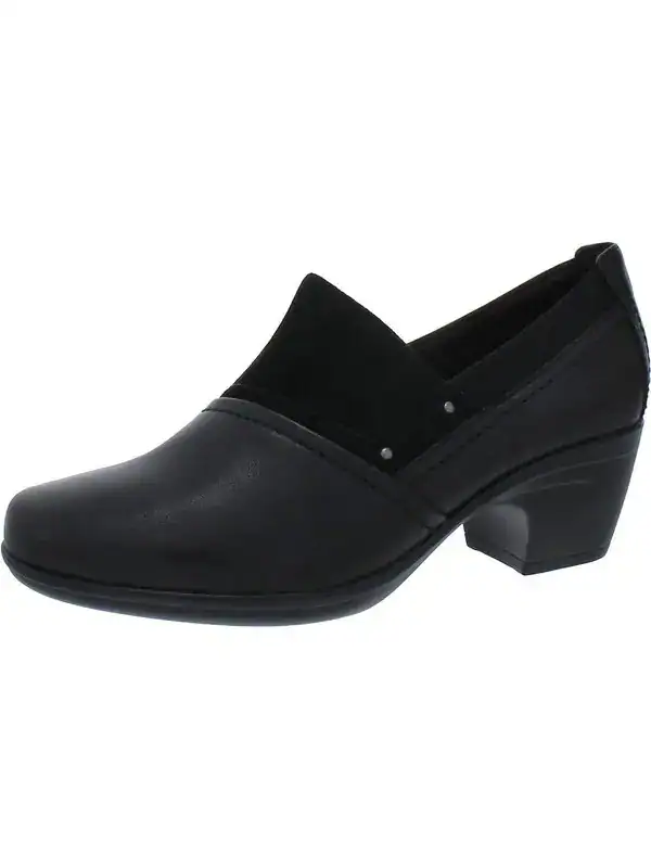 Buy Clarks Emily Step Leather Slipon Kitten Heels - Black At 5% Off ...