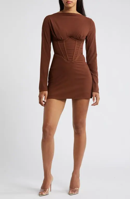 MISTRESS ROCKS Long Sleeve Corset Mini Dress