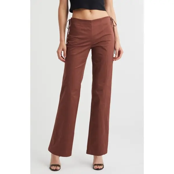 MISTRESS ROCKS Lace-up Stretch Twill Pants