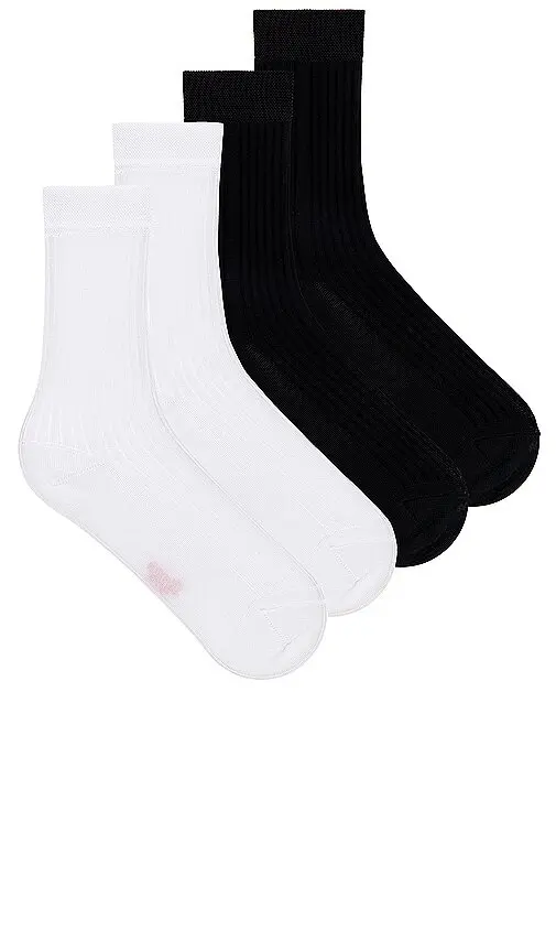 STEMS Silky Rib Set Of Two - Black & Ivory