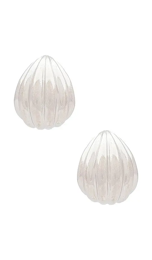 8 Other Reasons Shell Hoop Earrings - Silver