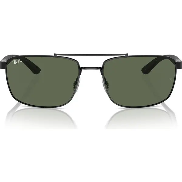 Ray-ban 60mm Rectangular Sunglasses - Black