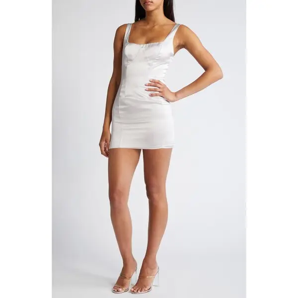 MISTRESS ROCKS High Shine Satin Minidress
