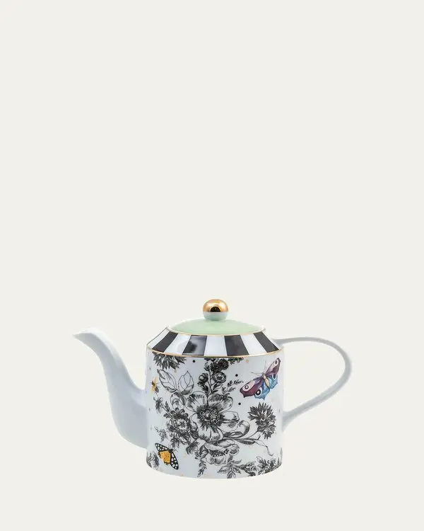 MACKENZIE-CHILDS Butterfly Toile Teapot
