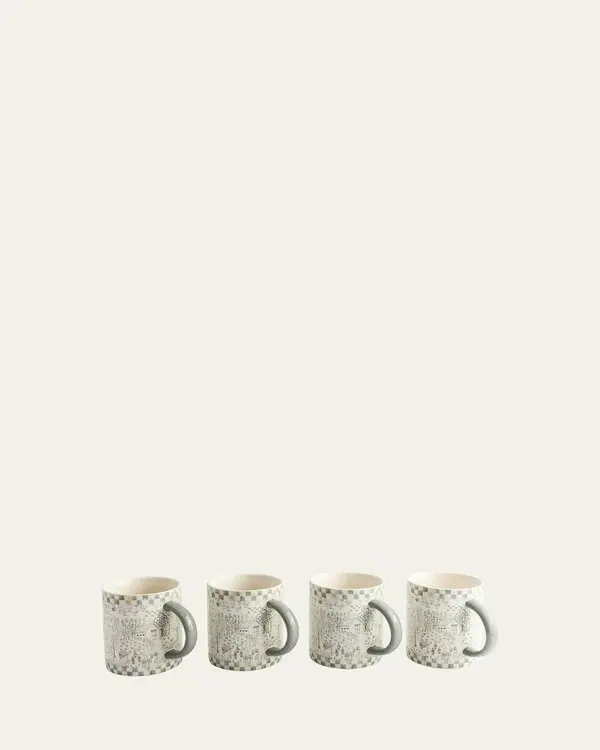 MACKENZIE-CHILDS Sterling Cottage Mugs, Set Of 4